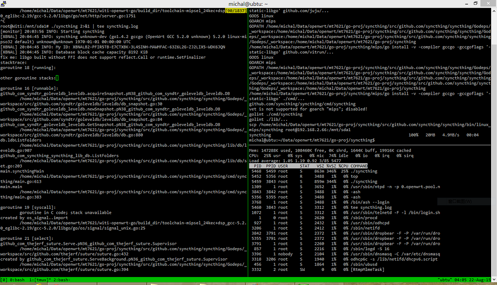 Successful ported syncthing to WiTi board (OpenWRT/MIPS CPU/880MHz ...