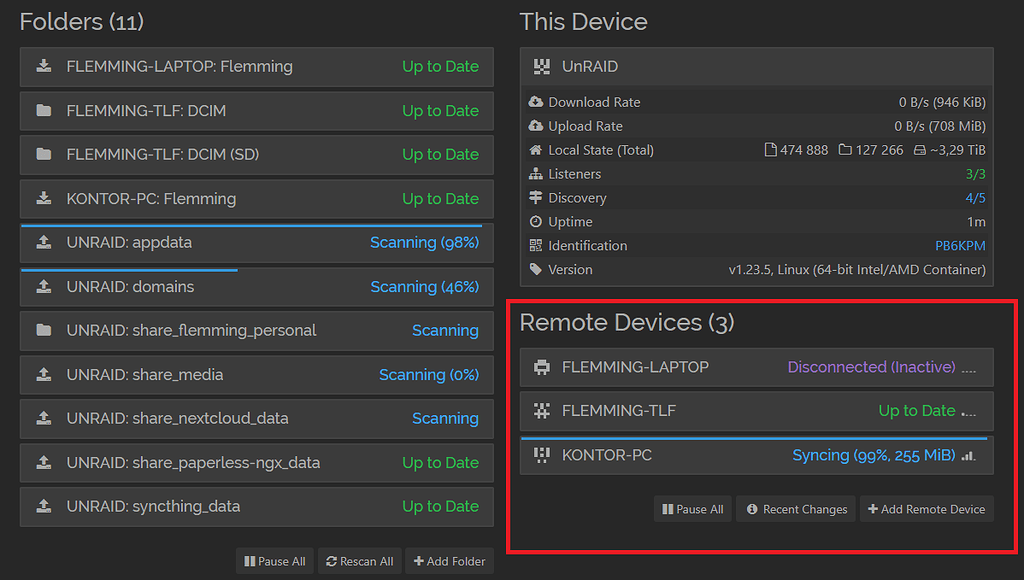 Get state of remote devices trough API`? - Support - Syncthing ...