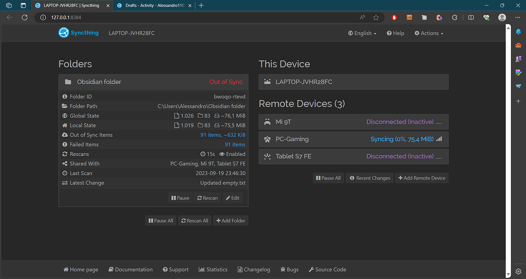 Out of Sync not sync - Support - Syncthing Community Forum