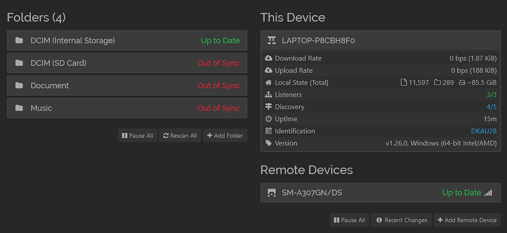Out of Sync on Remote Device (All Items) - Support - Syncthing Community Forum