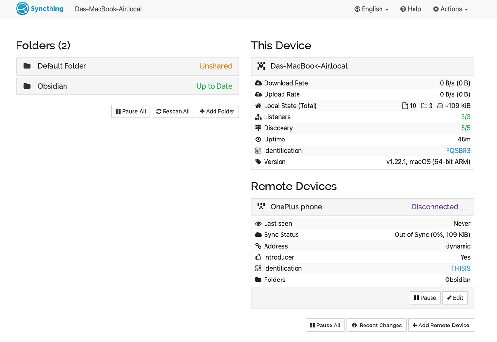 Device never connected - android and macOS - Support - Syncthing Community Forum
