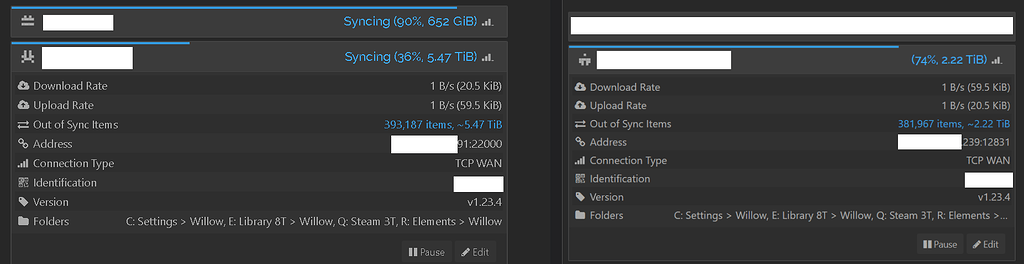 not churning - Support - Syncthing Community Forum