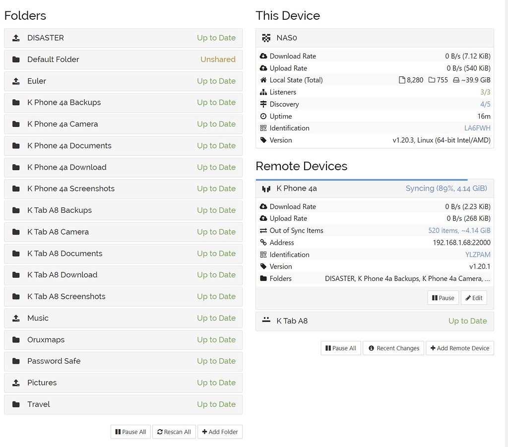 Syncing stuck on QNAP NAS and Pixel 4a - Support - Syncthing Community ...