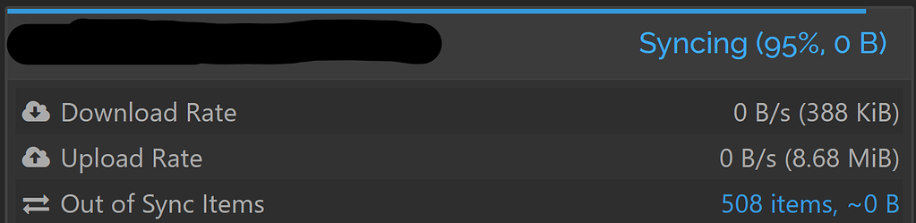 Can't remove the 'Out of sync items' notification - General - Syncthing Community Forum