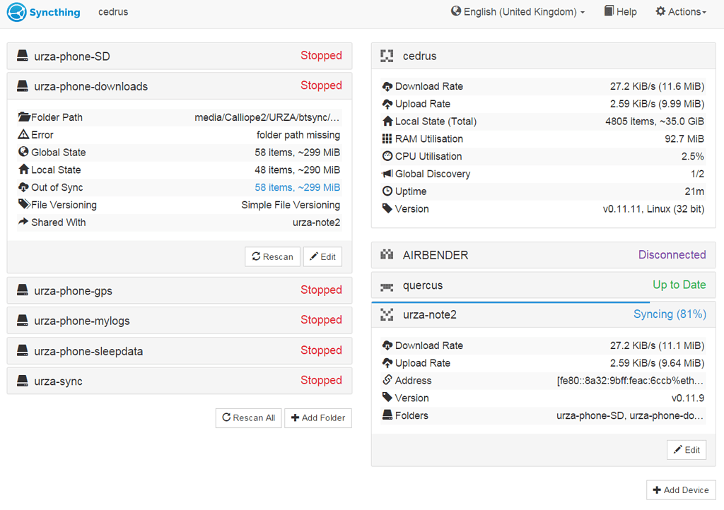 Folder Path Missing Support Syncthing Community Forum