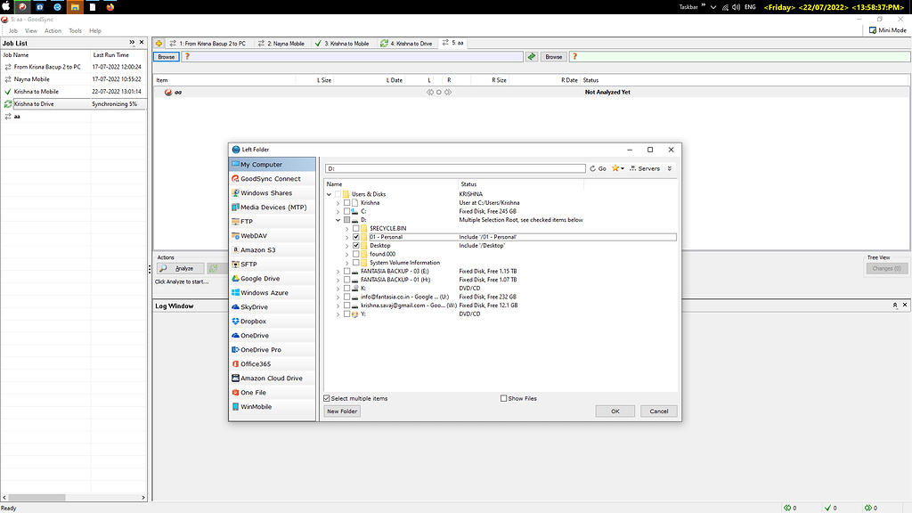Multiple Selection in Folder Path - Feature - Syncthing Community Forum