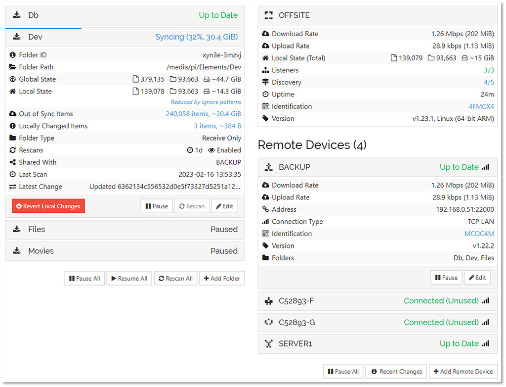 Initial sync still deathly slow on the RPi - Support - Syncthing ...