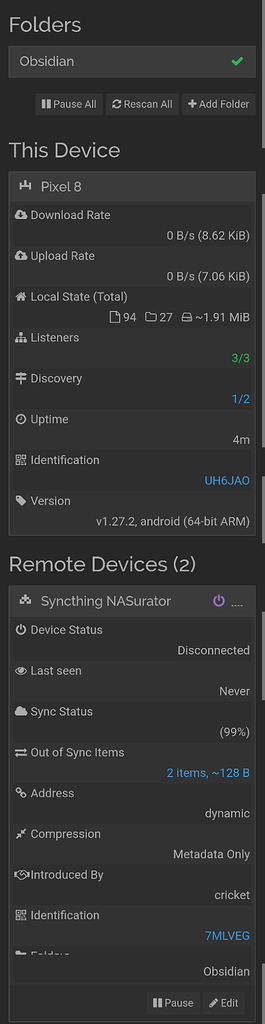 Device discovery between NAS and android device - Android - Syncthing Community Forum