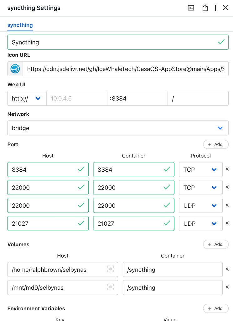 CasaOS Syncthing permission denied - General - Syncthing Community Forum